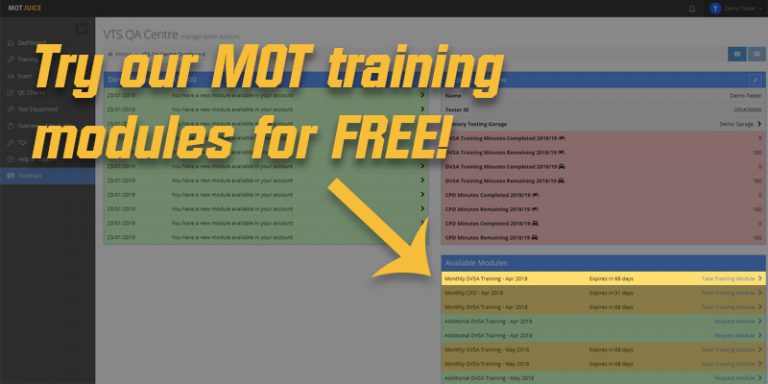 MOT training records. Can you provide evidence? - MOT Juice Blog